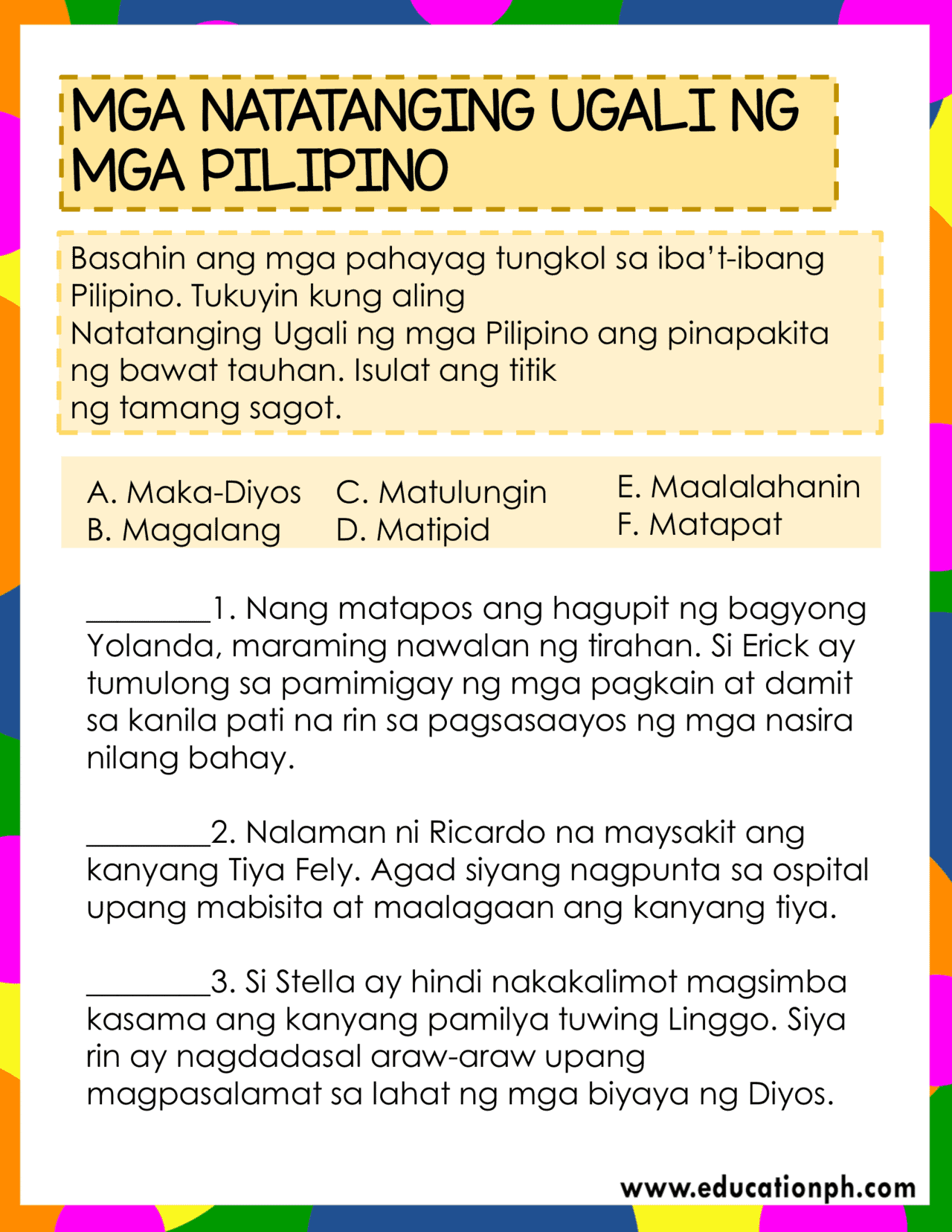 Worksheet In Araling Panlipunan Grade 9 Images